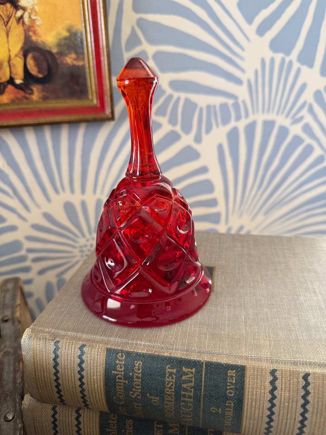 Vintage Viking Red Glass Bell - Etsy
