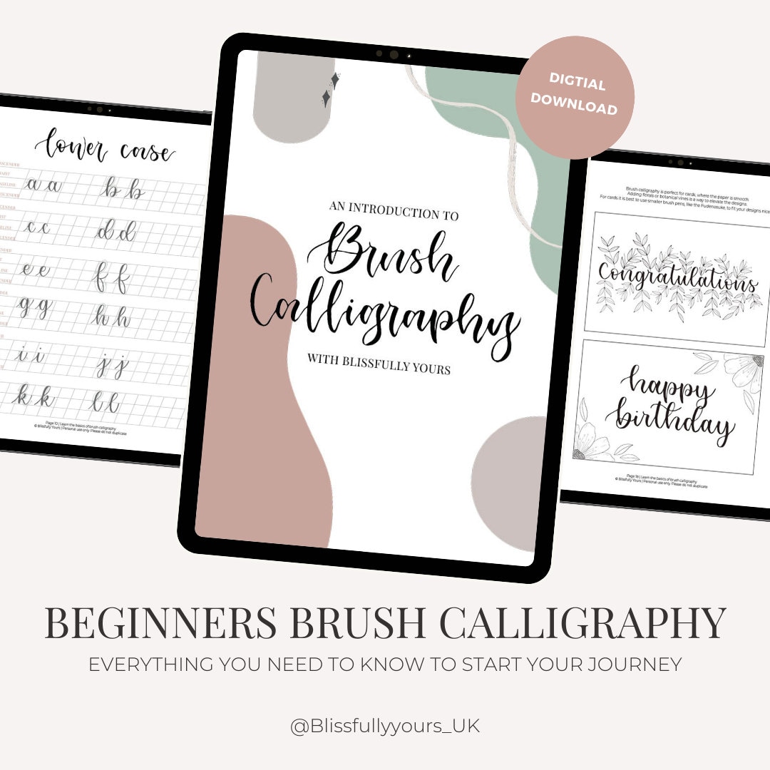 Digital Beginners Brush Calligraphy Workbook | Learn Brush Calligraphy ...