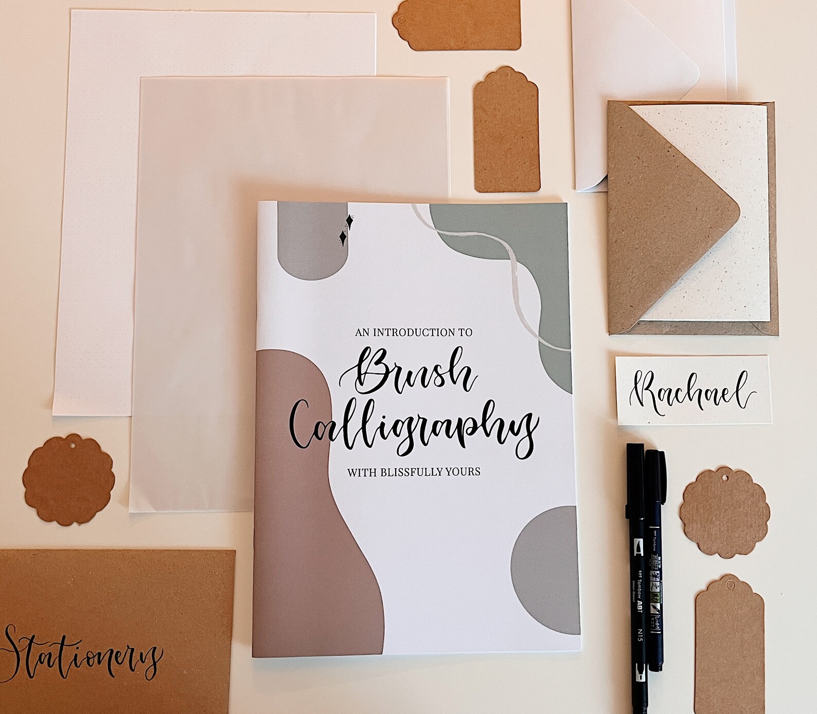 Beginners Brush Calligraphy Workbook Kit | Lettering Guide | Brush ...