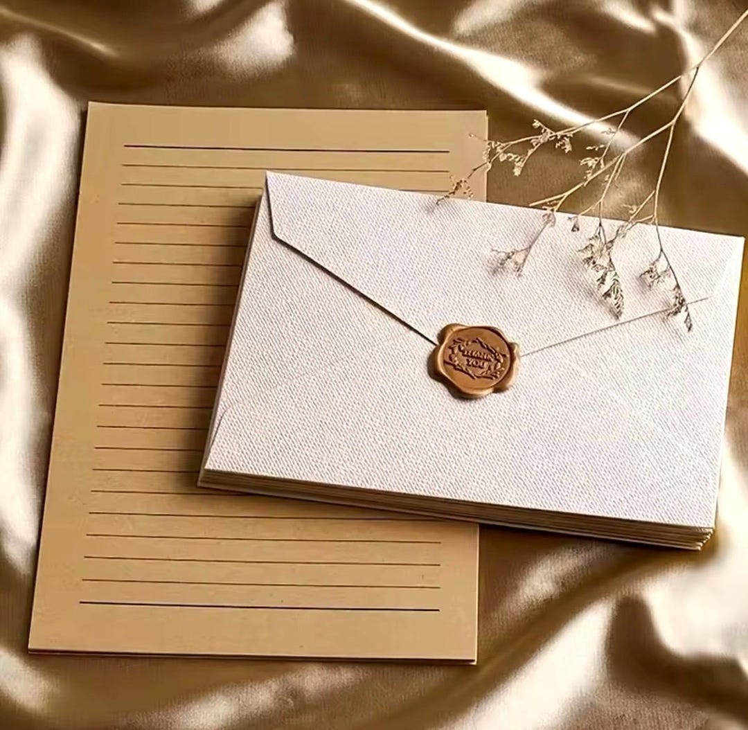 Retro Vintage Kraft Envelope and Letter Pad Set - Etsy