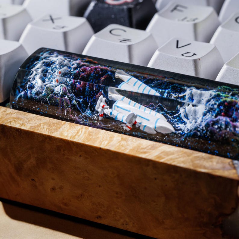 Handmade Resin Spacebar Keycap – Custom Galaxy Mechanical Keyboard ...