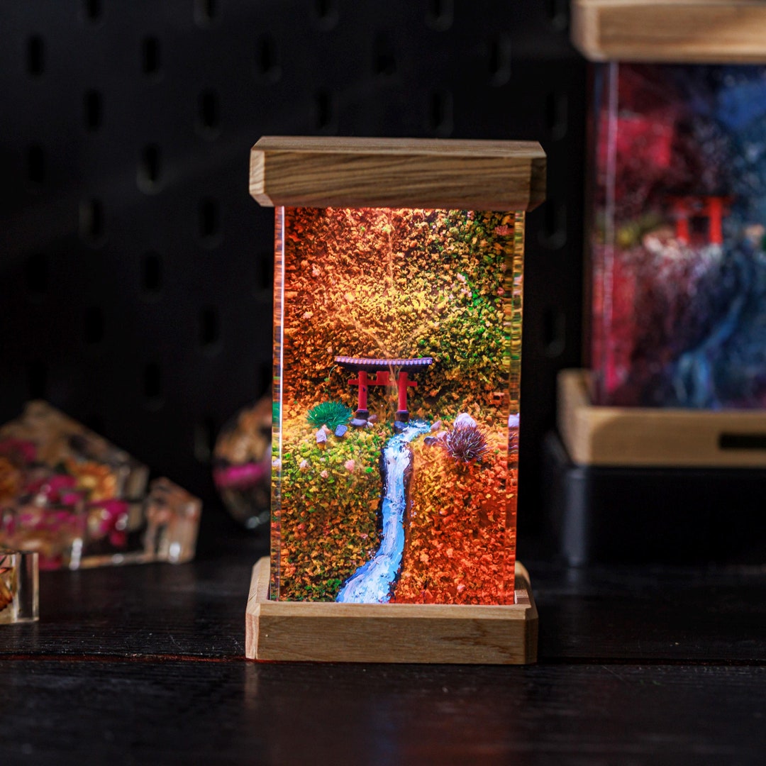 Lamp Torii Gate Epoxy, Lamp Custom Resin, Autumn Epoxy Resin Lamp ...