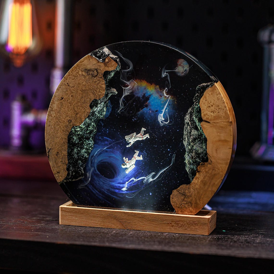Lamp Galaxy Resin, Astronaut Resin Lamp, Custom Epoxy Resin Lamp, Night ...