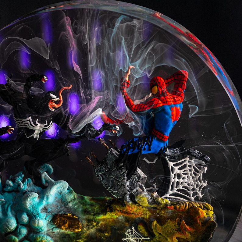 Halloween Gift, Handmade Resin Superhero Lamp – Custom Night Light ...