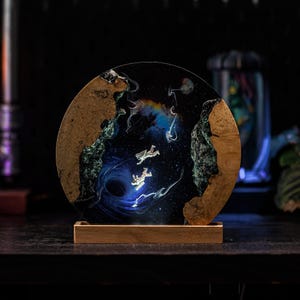 Lamp Galaxy Resin, Astronaut Resin Lamp, Custom Epoxy Resin Lamp, Night ...
