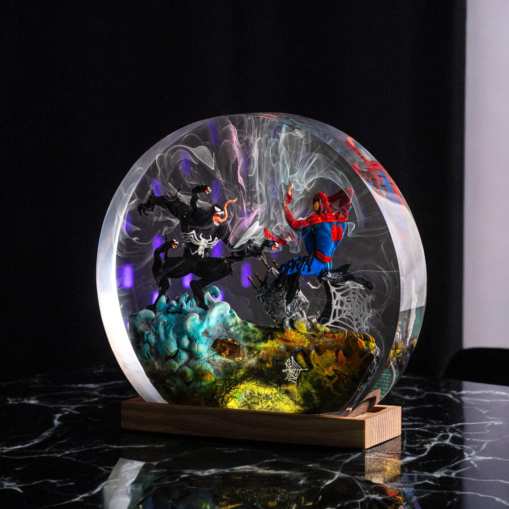 Halloween Gift, Handmade Resin Superhero Lamp – Custom Night Light ...