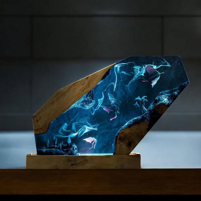 Wood Resin Lamp - Etsy
