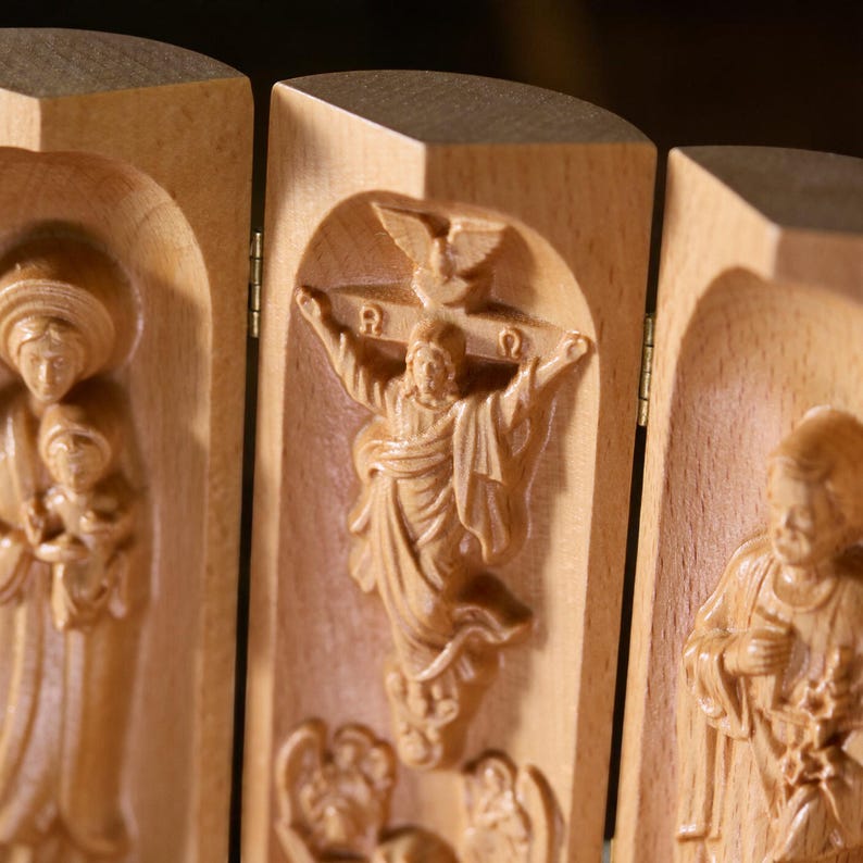 Handmade Triptych Catholic Home Altar Catholic Icon Triptych Christian ...