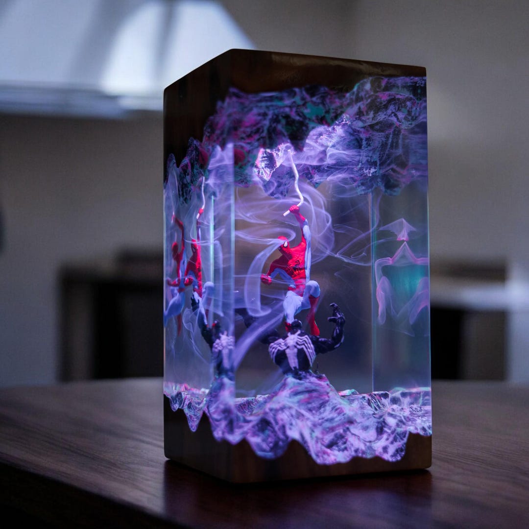 Halloween Gift, Handmade Resin Superhero Lamp – Custom Night Light ...