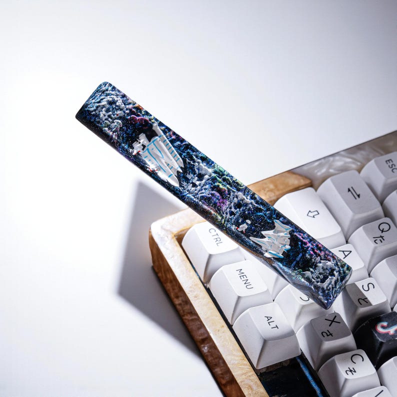 Handmade Resin Spacebar Keycap – Custom Galaxy Mechanical Keyboard ...