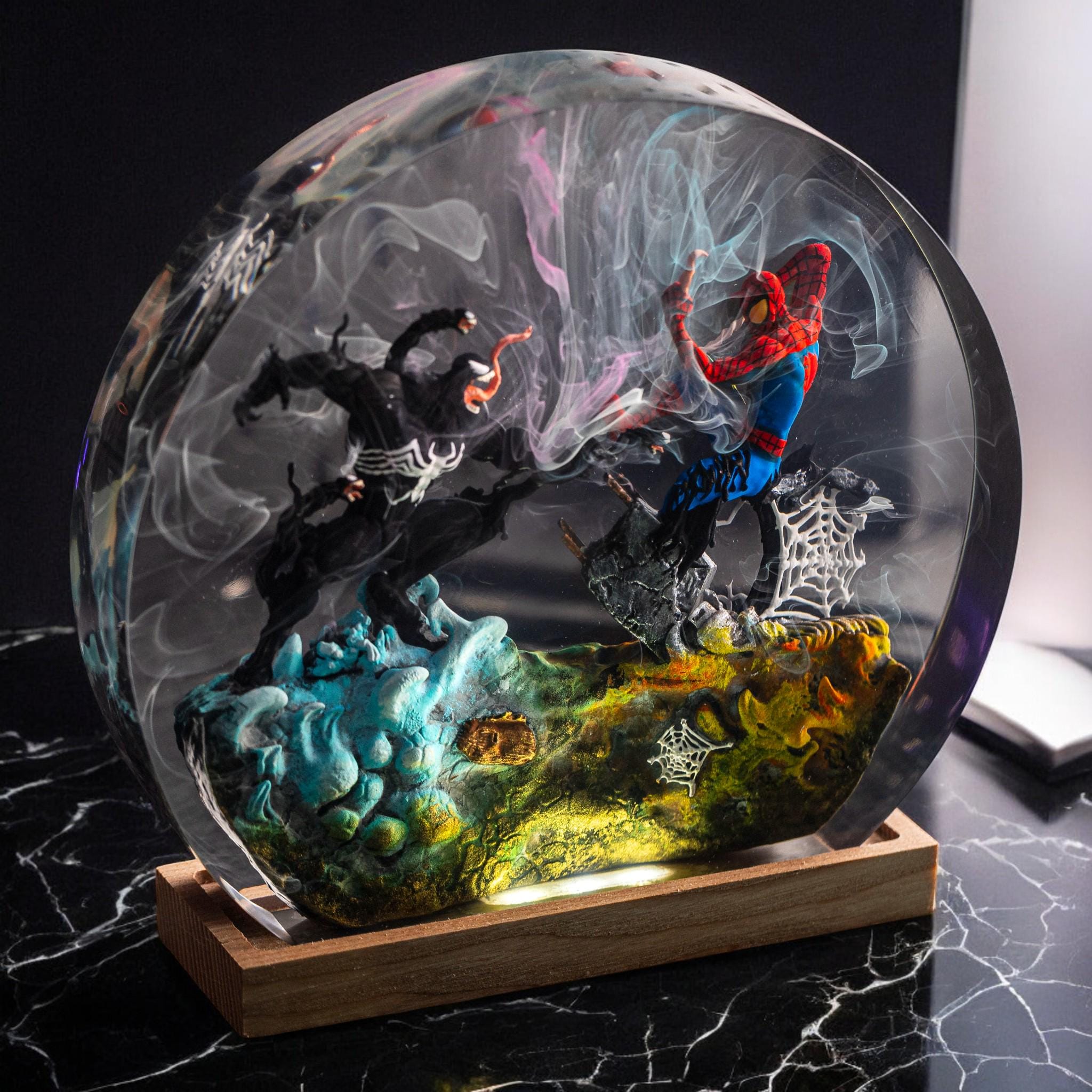 Halloween Gift, Handmade Resin Superhero Lamp – Custom Night Light ...