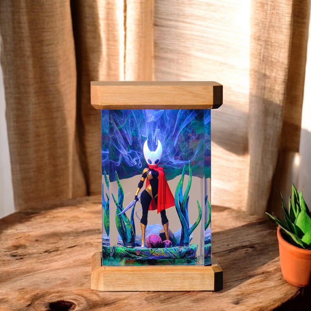 Hollow Knight Lamp, Custom Resin LED Night Light, Handmade Epoxy Lamp ...