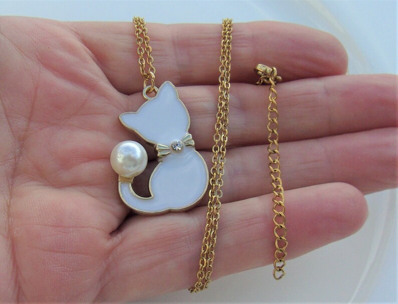 Enamel Cat Necklaces Cute Cat Necklaces Gifts for Cat - Etsy