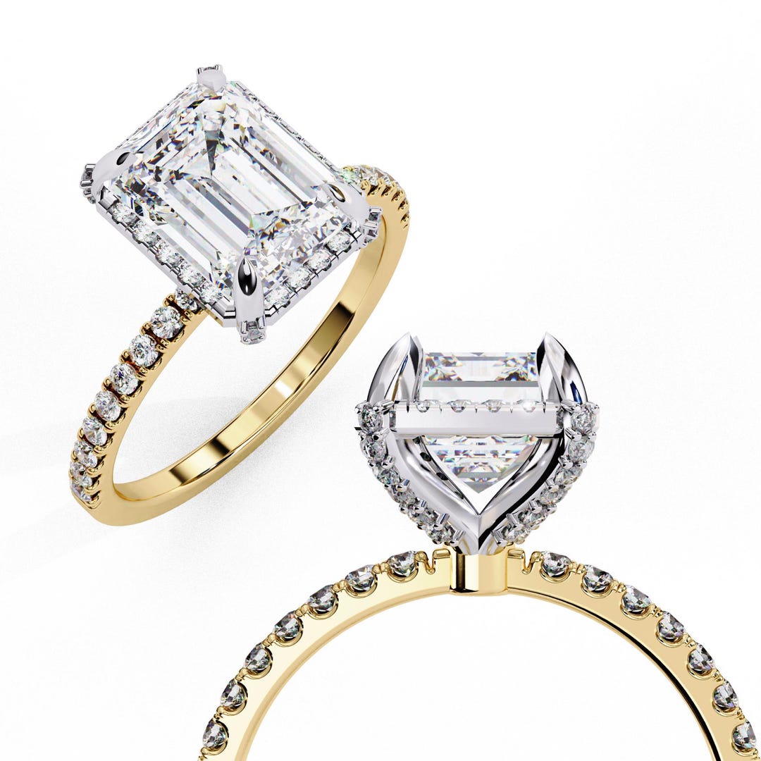 2.8CT/ Emerald Cut Forever Engagement Ring 925 Sterling Silver 10k/14k ...