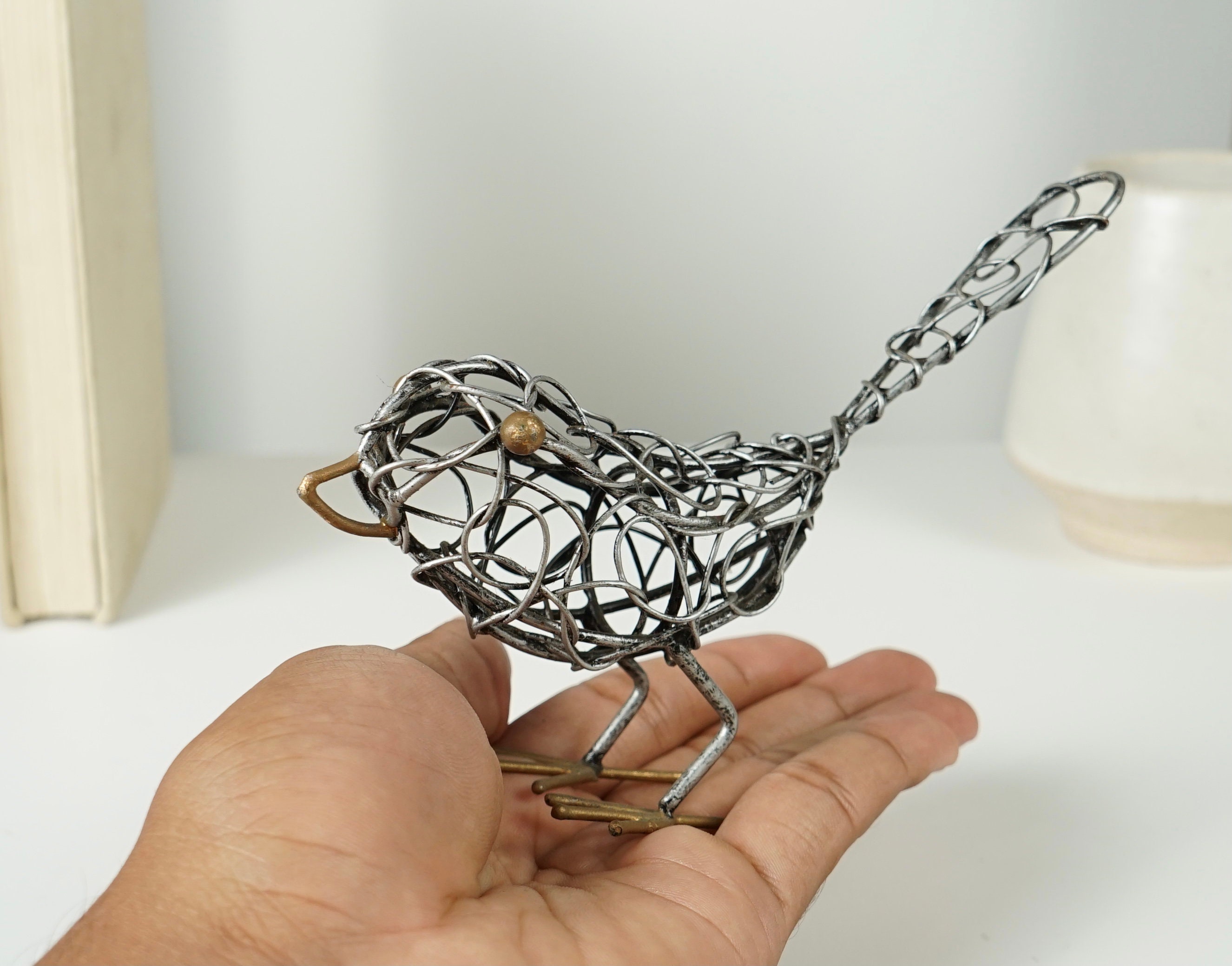 Metal Bird Decor Bird Sculpture Bird Ornament Table Decor - Etsy