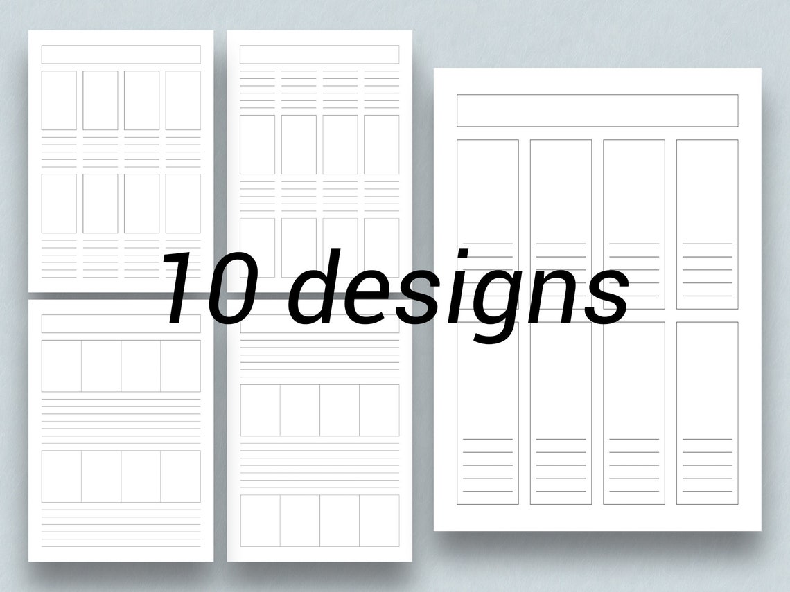 8 Box Line Note Digital / Printable / Various Design Notes / Diary ...