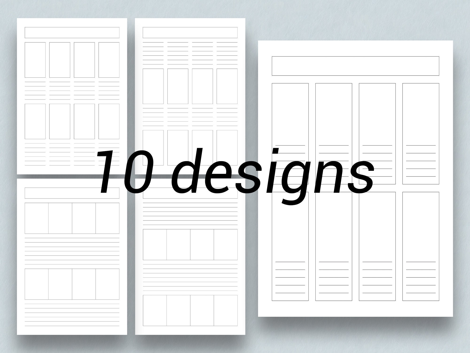 8 Box Line Note Digital / Printable / Various Design Notes / Diary ...