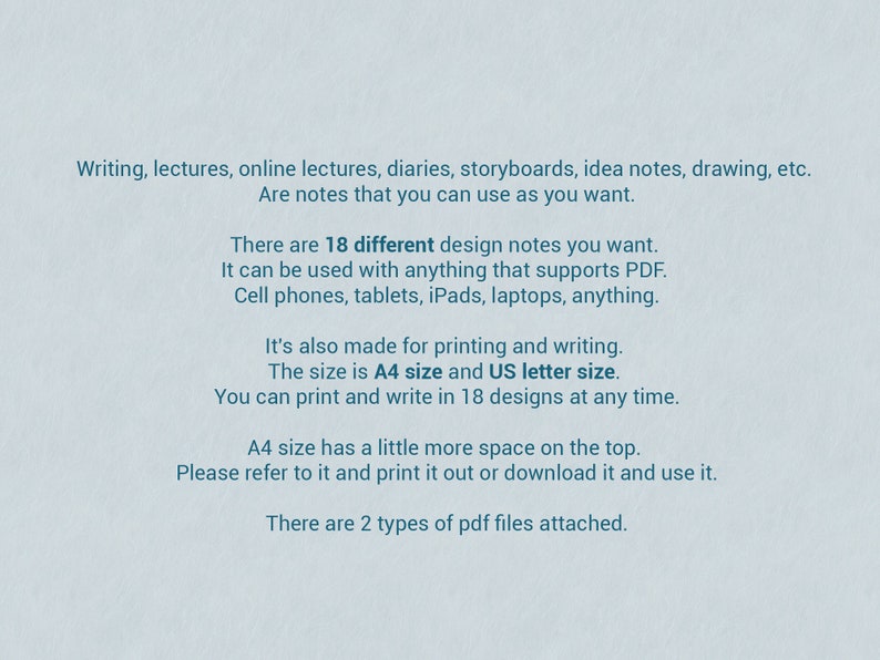 3 Box Line Note Digital / Printable / Various Design Notes / Diary ...