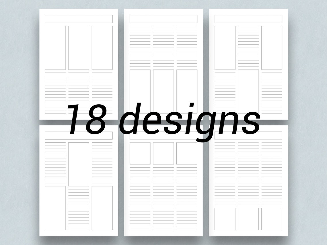 3 Box Line Note Digital / Printable / Various Design Notes / | Etsy