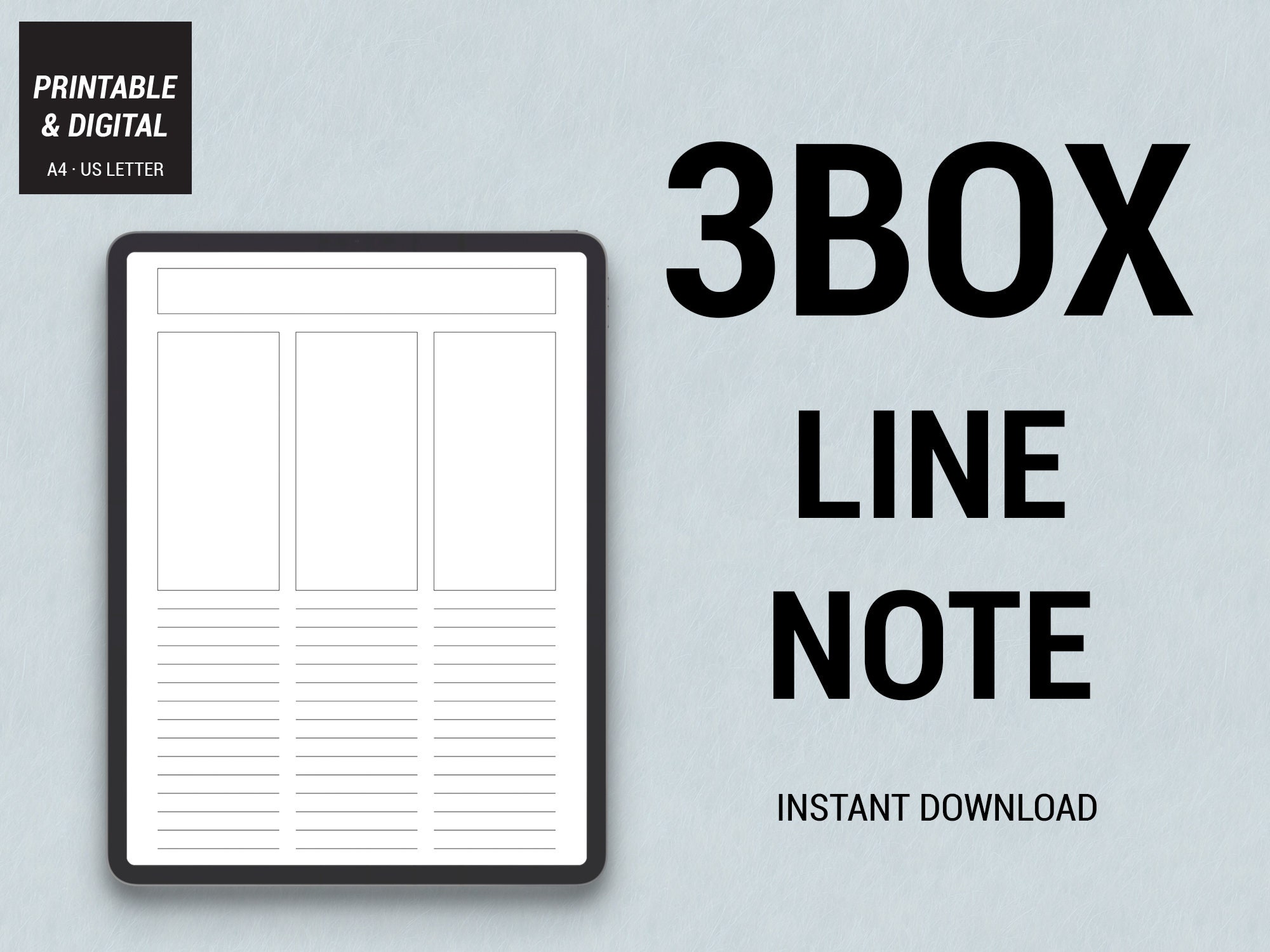 3 Box Line Note Digital / Printable / Various Design Notes / Diary ...
