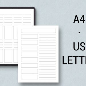 8 Box Line Note Digital / Printable / Various Design Notes / Diary ...