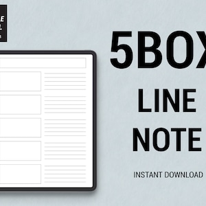 5 Box Line Note Digital / Printable / Various Design Notes / Diary ...