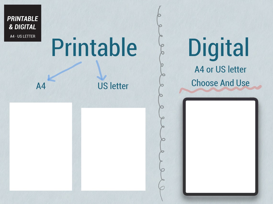 5 Box Line Note Digital / Printable / Various Design Notes / Diary ...