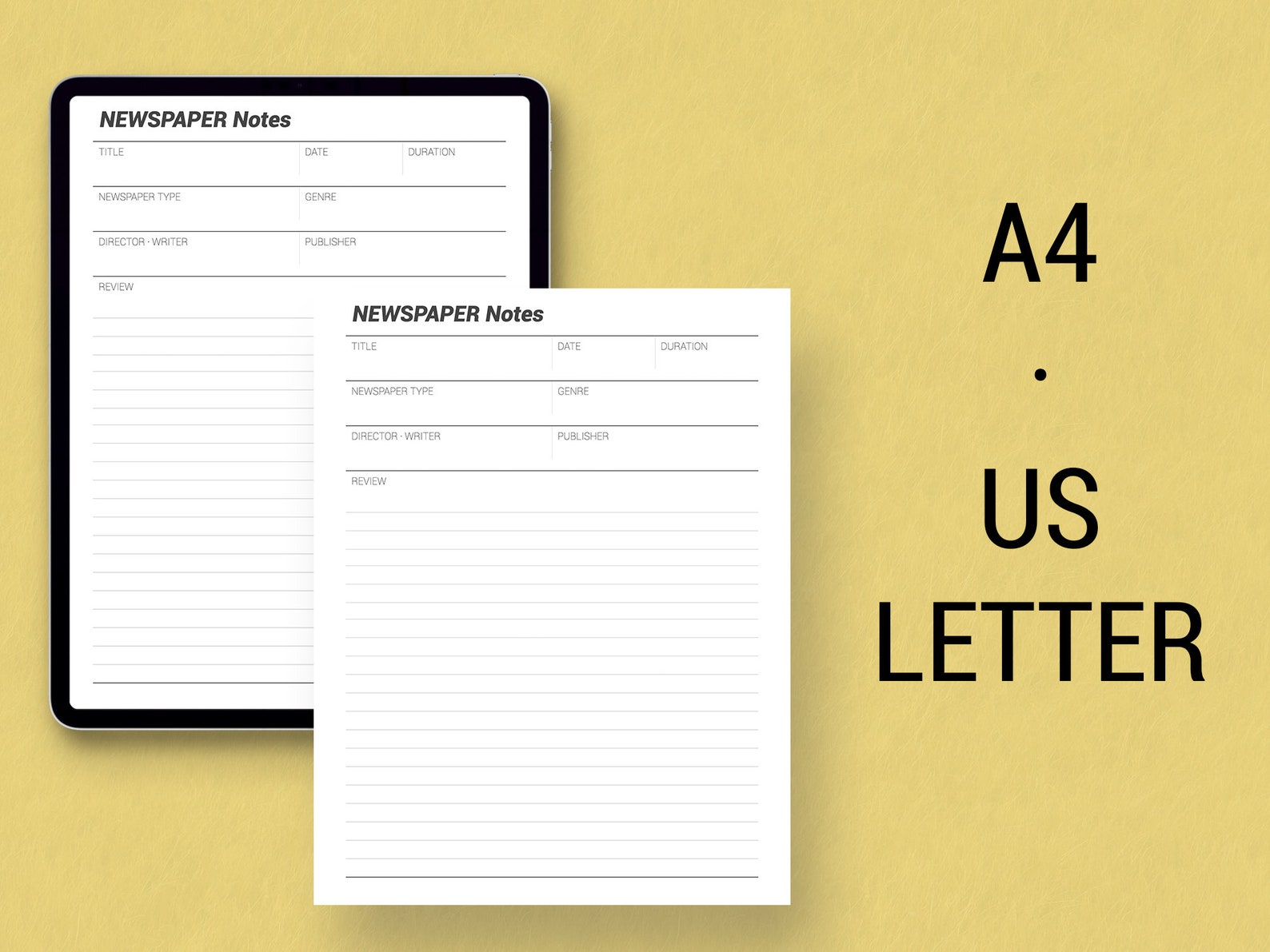 Newspaper Notes / Self Learning /note Pdf/printable A4,US Letter ...