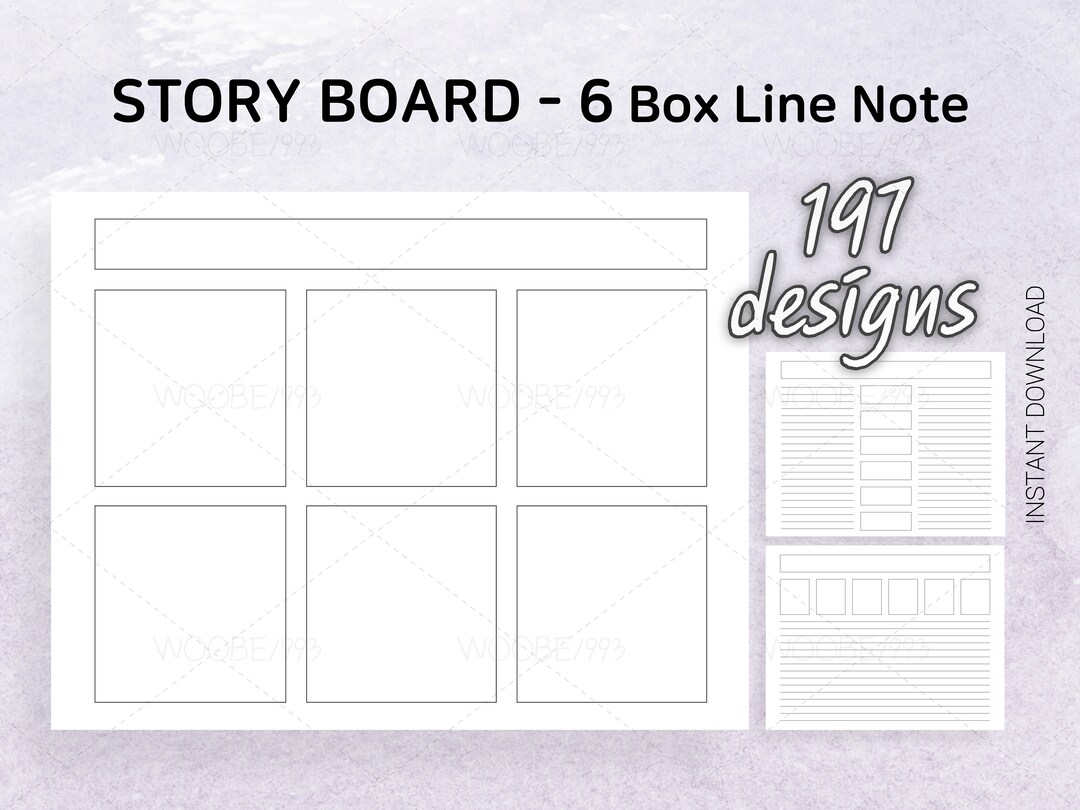 6 Box Line Note Digital / Printable / Various Design Notes / Diary ...