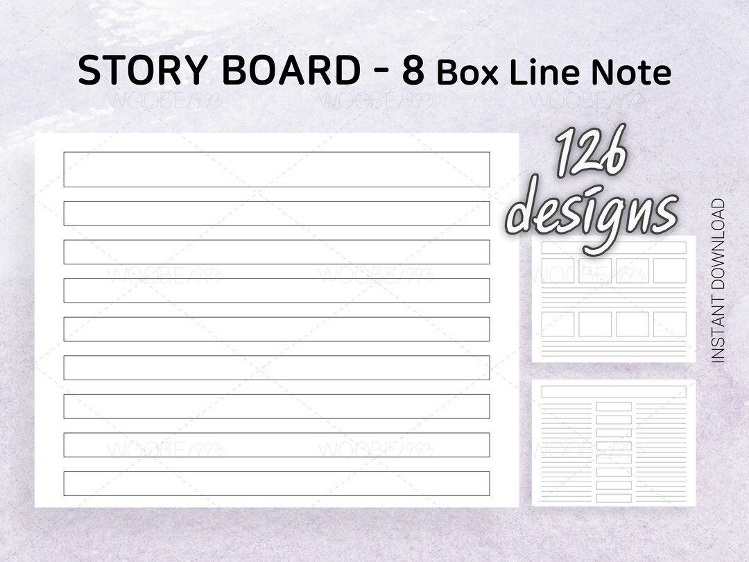 8 Box Line Note Digital / Printable / Various Design Notes / Diary ...
