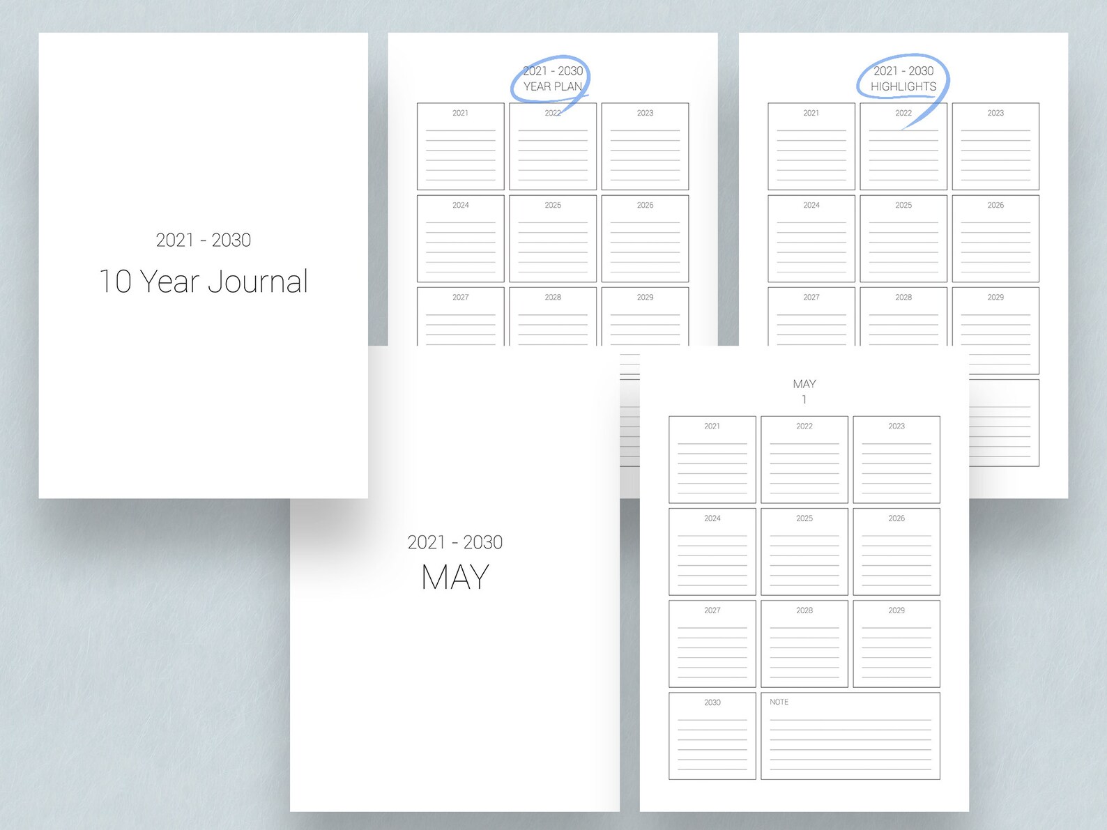 10 YEAR JOURNAL 2021-2030 Digital / Printable / Undated - Etsy