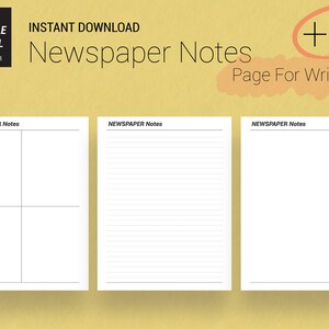 Newspaper Notes / Self Learning /note Pdf/printable A4,US Letter ...
