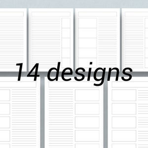 5 Box Line Note Digital / Printable / Various Design Notes / Diary ...