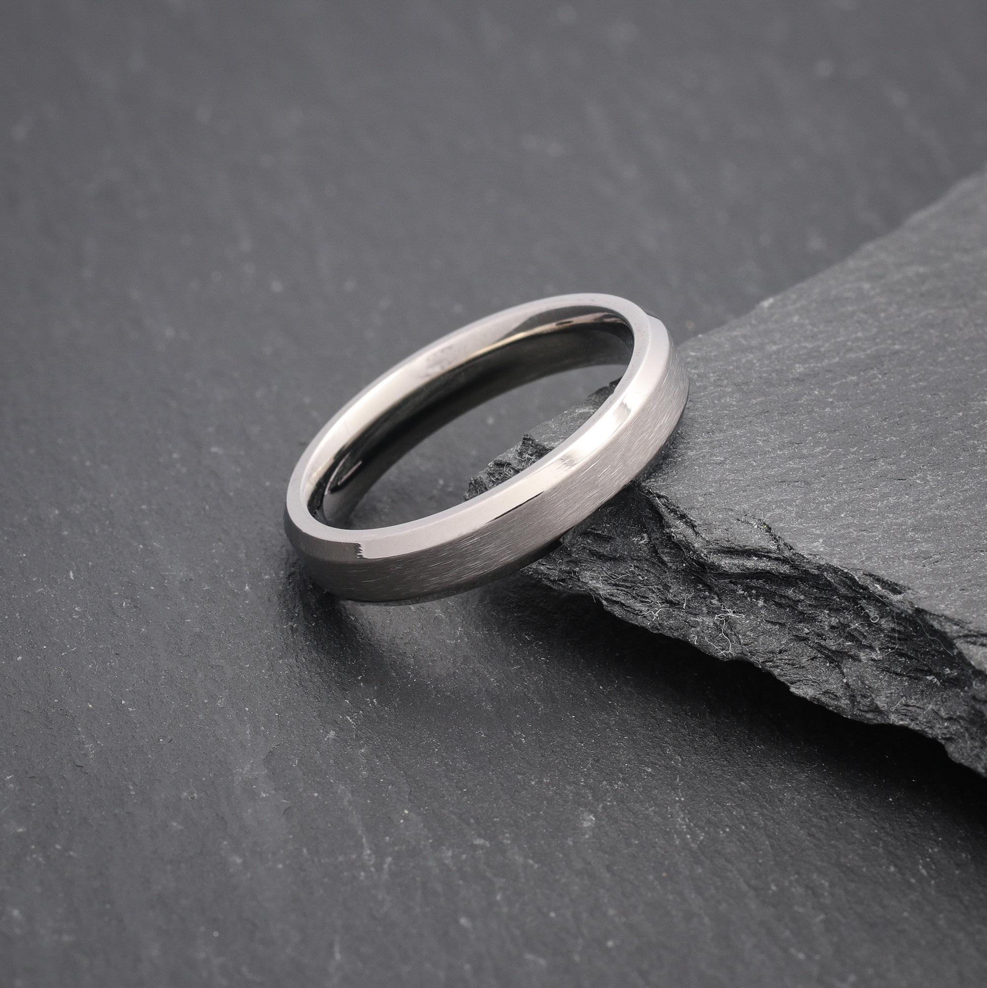 Silver Titanium Ring Set, Matching Wedding Rings for Couples, Couples ...