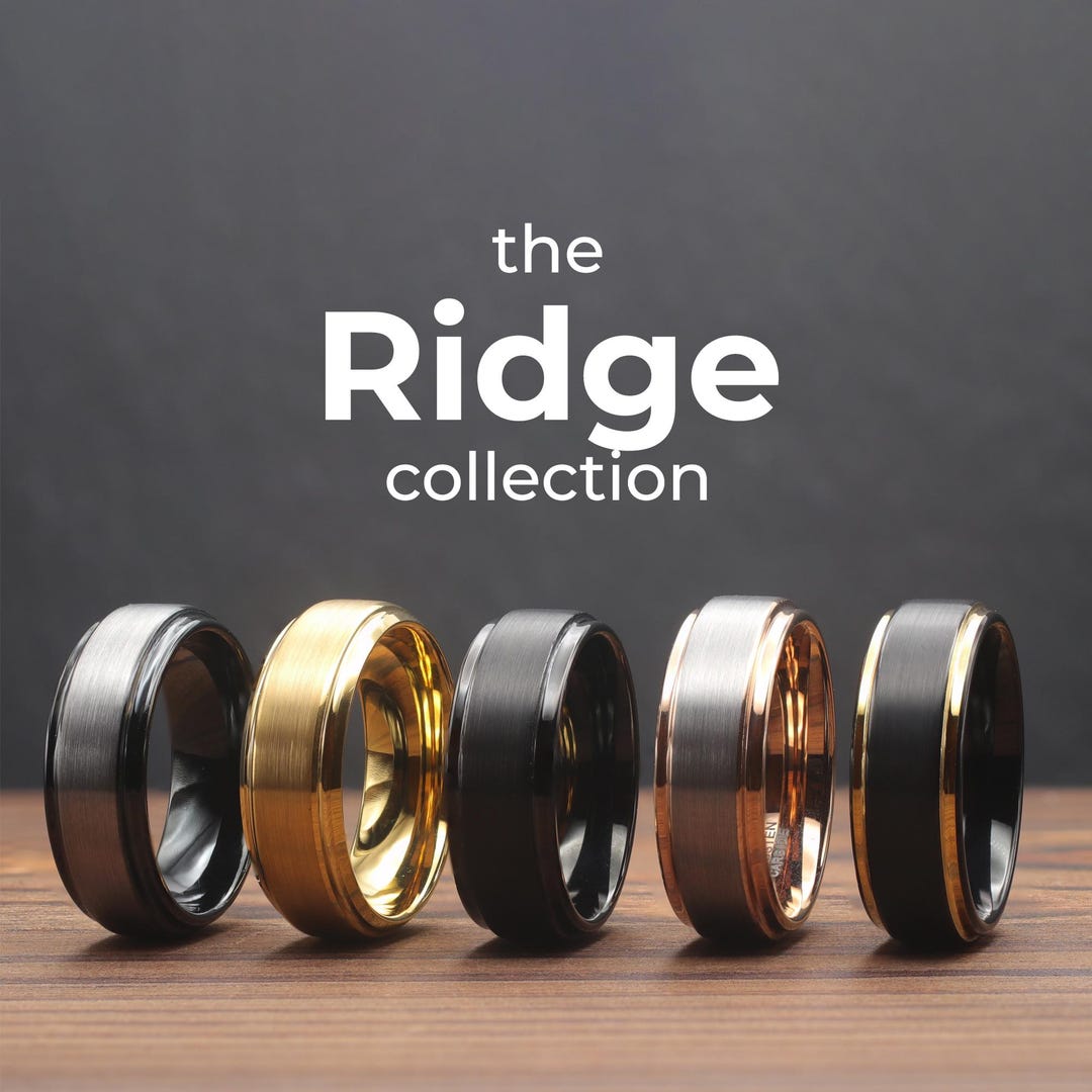 Mens Wedding Band, Two Rong Tungsten Ring, Mens Ring, Wedding Ring ...