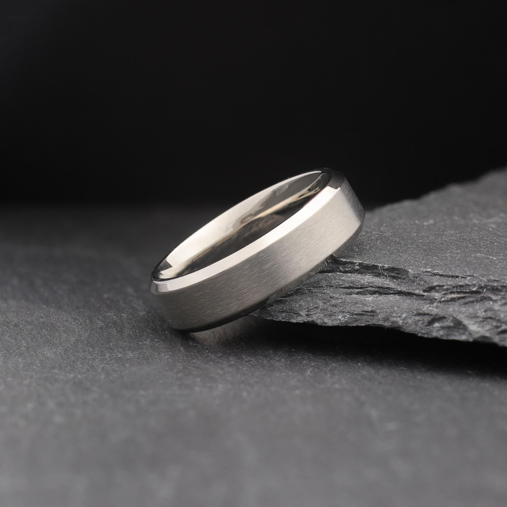 Minimalist Titanium Ring, Industrial Modern Ring, Brushed Finish ...