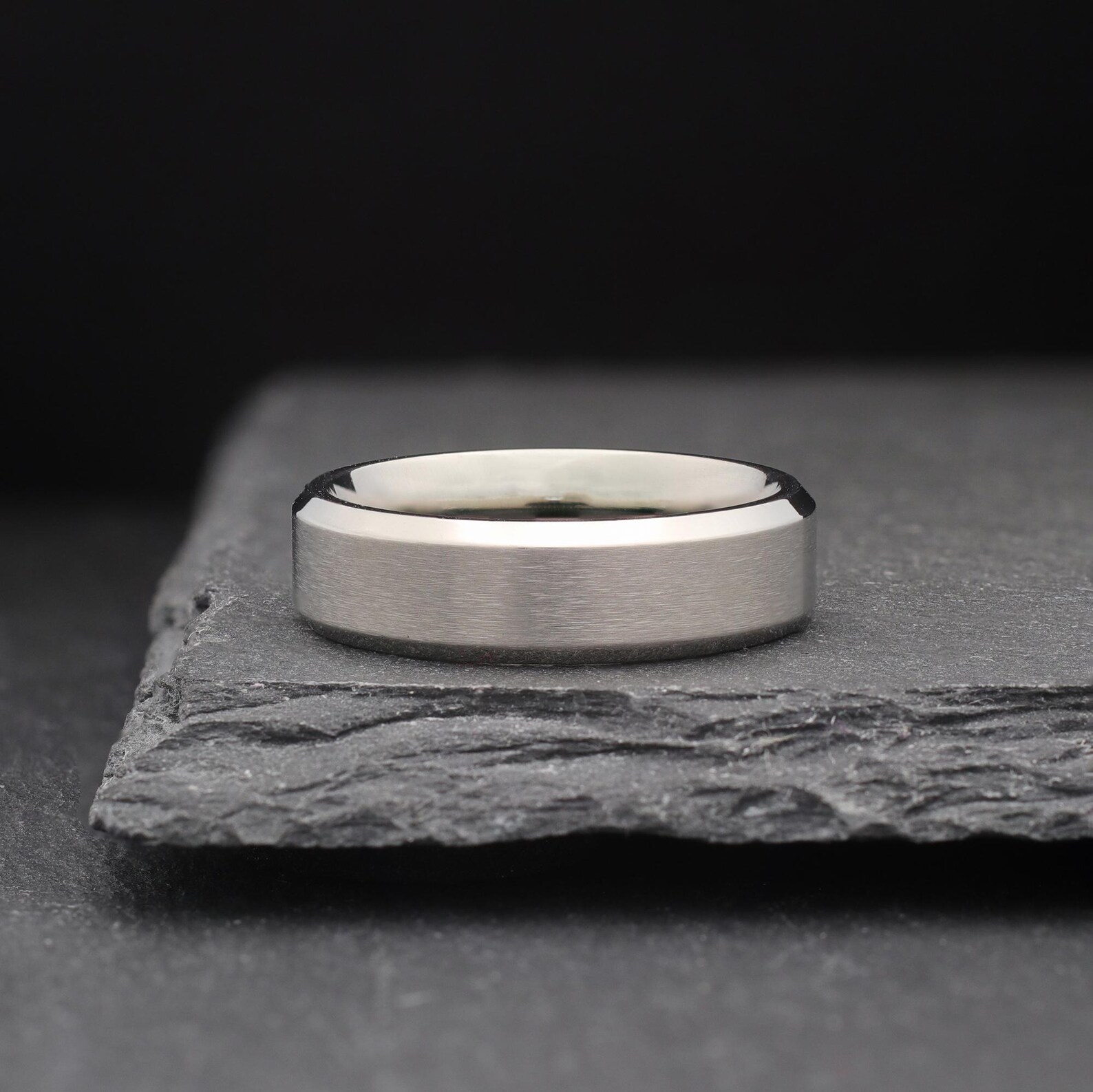 Silver Titanium Ring Set, Matching Wedding Rings for Couples, Couples ...