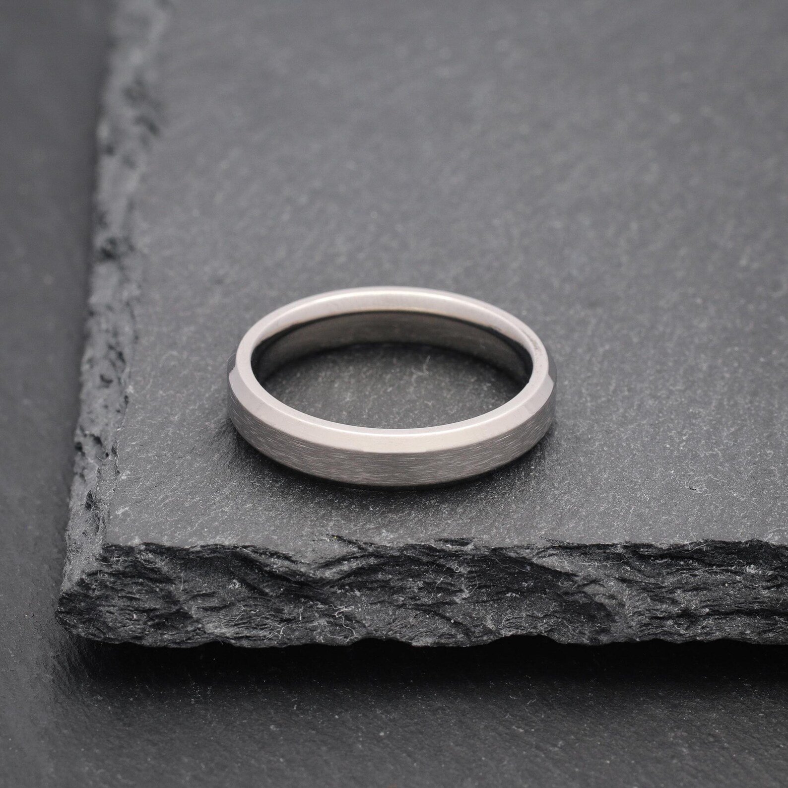 Silver Titanium Ring Set, Matching Wedding Rings for Couples, Couples ...