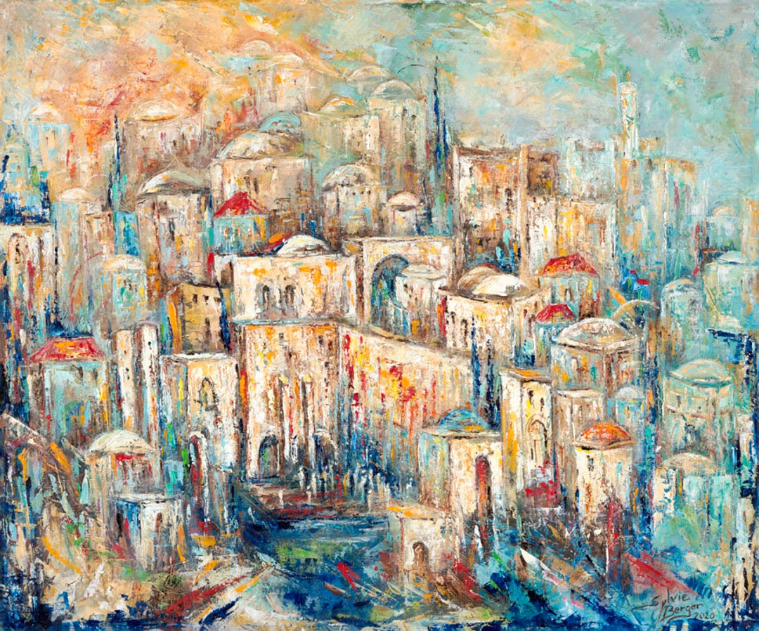 Blue Jerusalem - Museum Quality Print on Canvas - Unframed - Etsy
