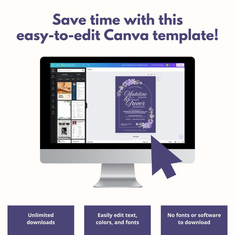 Editable Wedding Invitation Template | Customizable Canva Marriage ...
