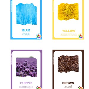 COLORS Bilingual Montessori Flashcards English // Spanish - Etsy