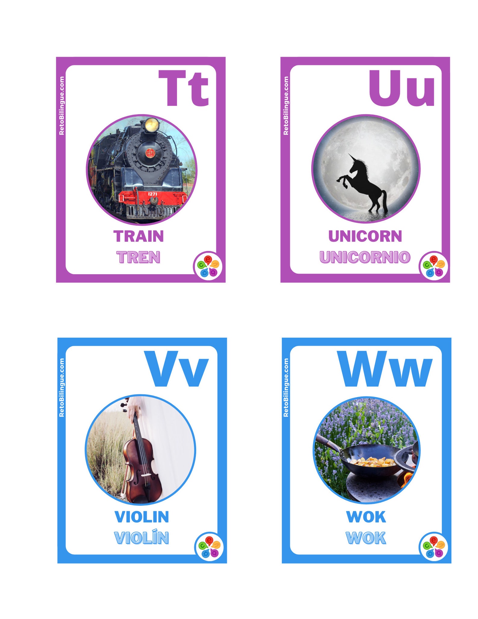 ALPHABET Bilingual Montessori Flashcards English // Spanish - Etsy