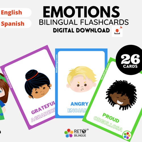 Bilingual English / Spanish Montessori Color Flashcards | Etsy