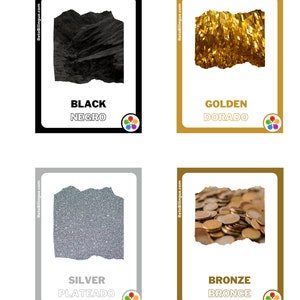 COLORS Bilingual Montessori Flashcards English // Spanish - Etsy