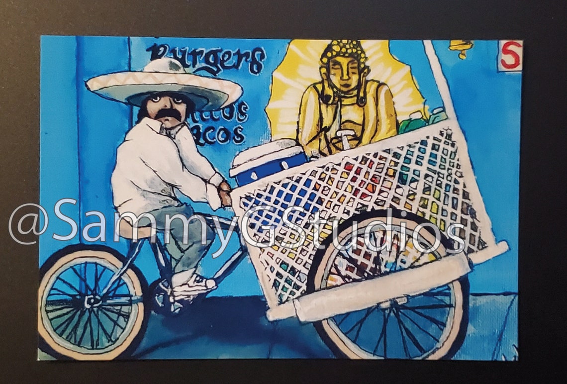 Mexican Acrylic Art -paletero Man - Etsy