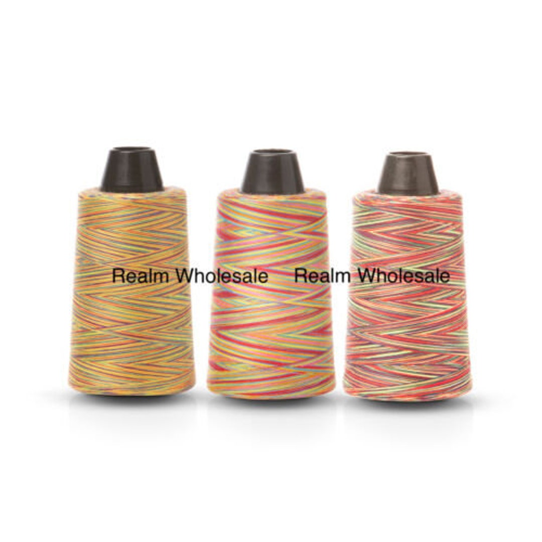 Rainbow/multi Colour Overlocker Thread 100% Polyester Sewing 3000 Yards ...