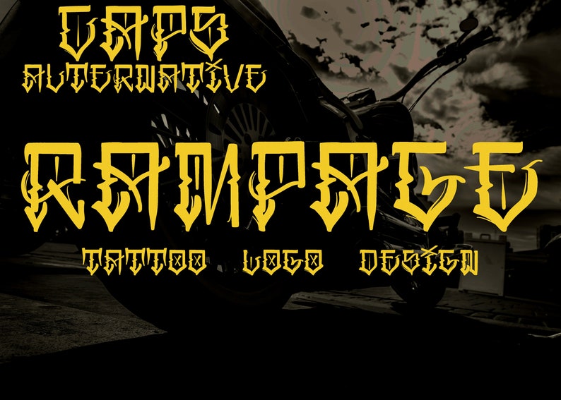 Rampage Custom Tattoo Font - Etsy
