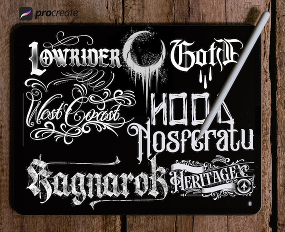 Procreate Lettering Made Easy Logo /7 Font Stamp Brushes - Etsy