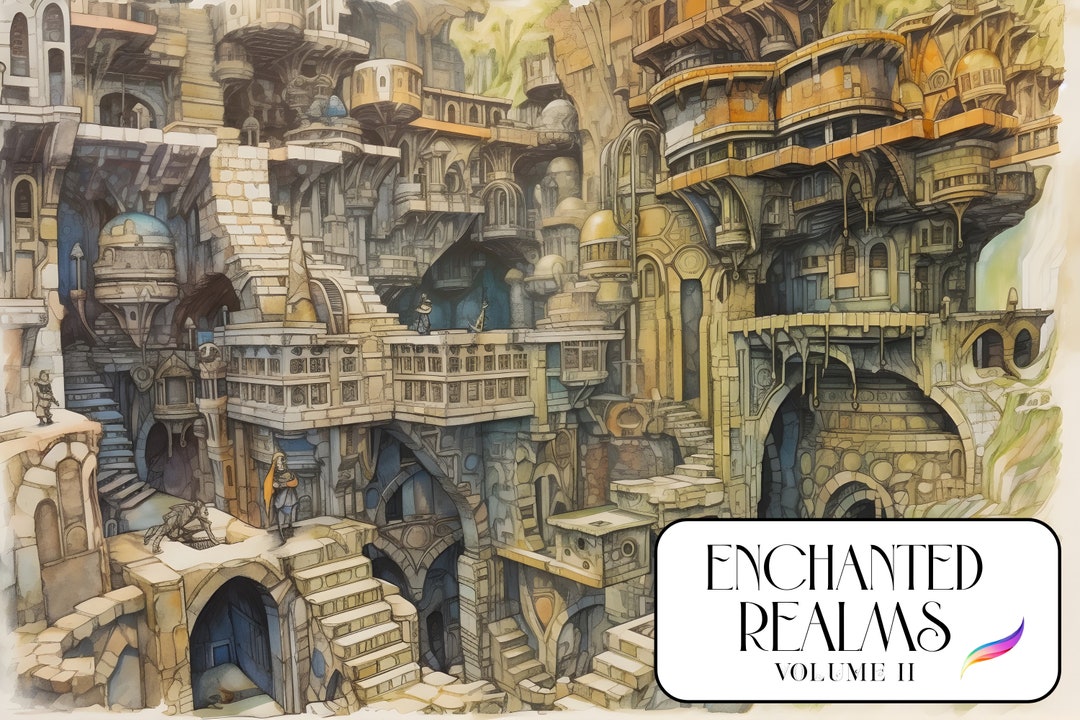 Enchanted Realms Vol.2 ; Fantasy Background Design Folder 100 ...