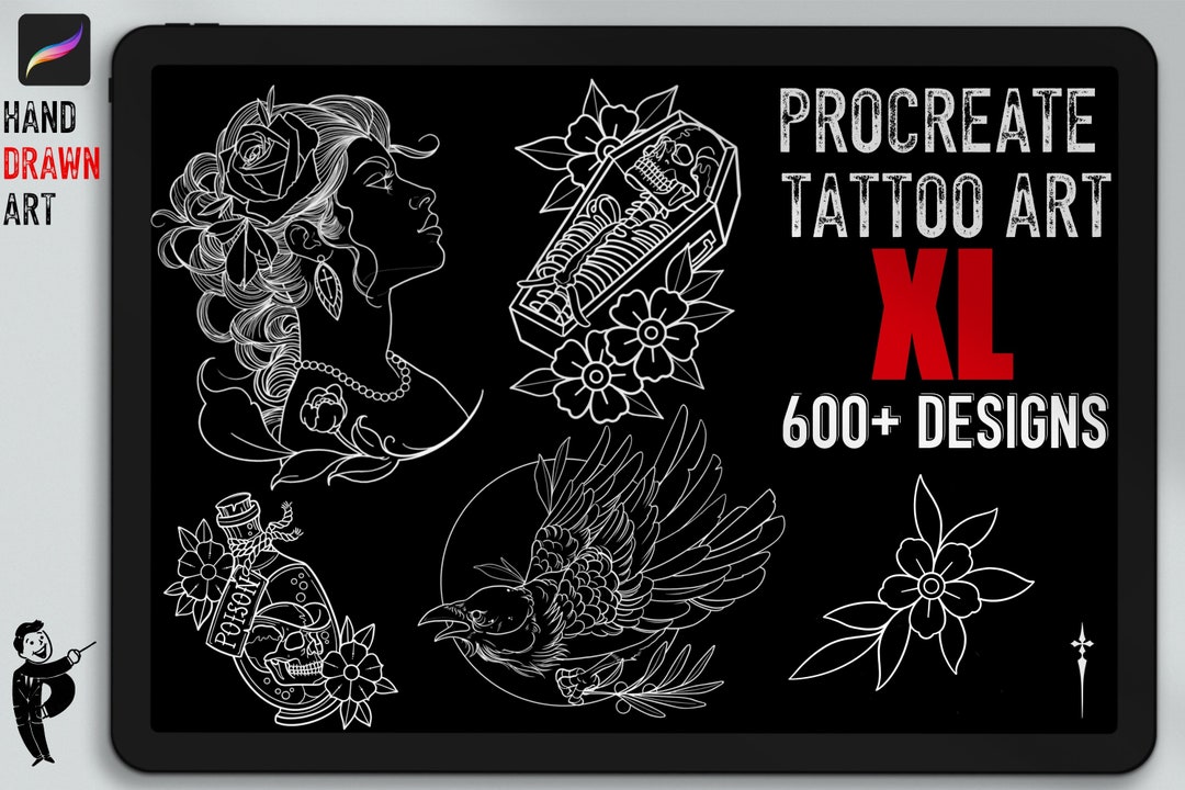 Tattoo Stencil Collection XL, Over 600 Designs Drawn by Hand References ...